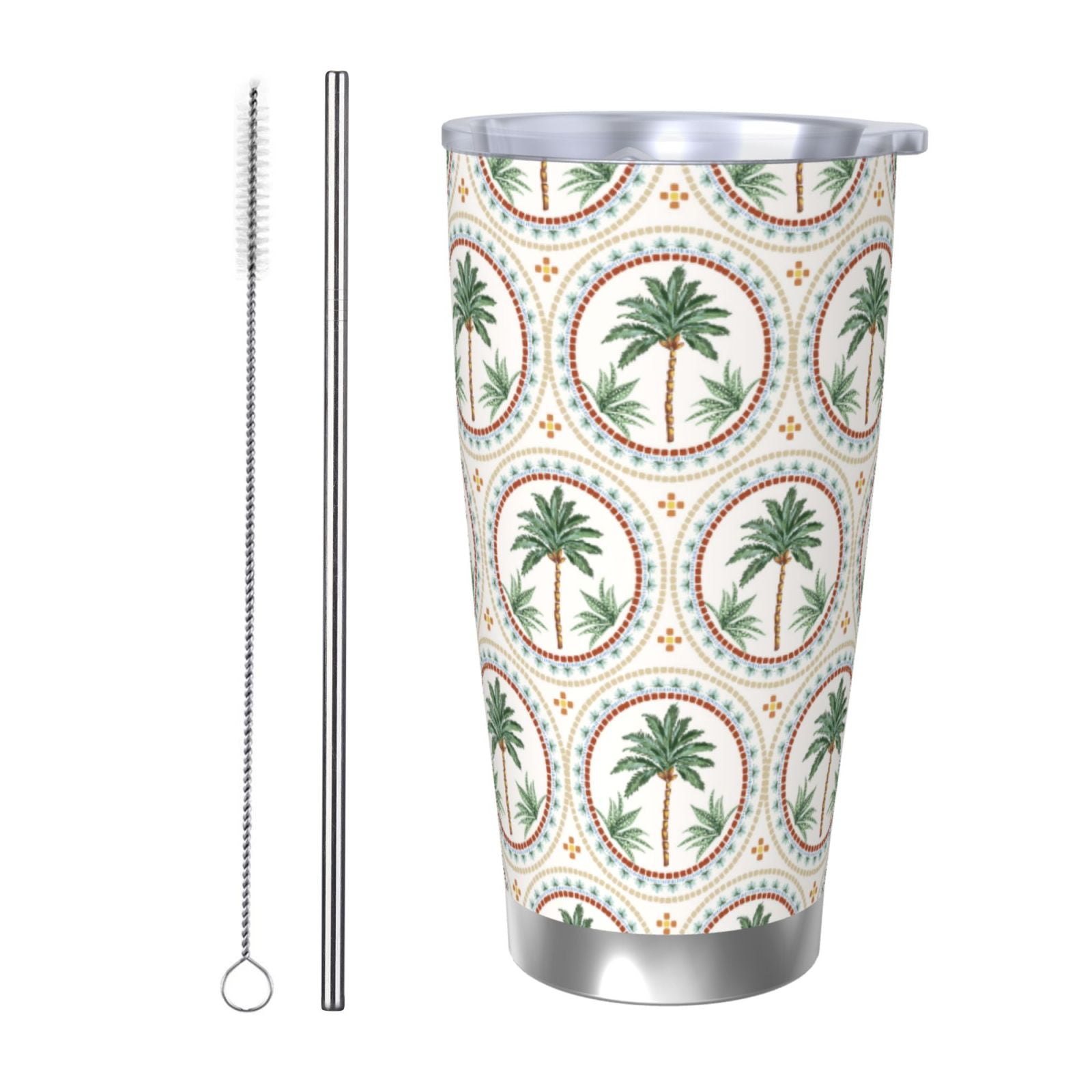 Fotbe palm trees Pattern 20 oz Tumbler Stainless Steel Vacuum Insulated ...