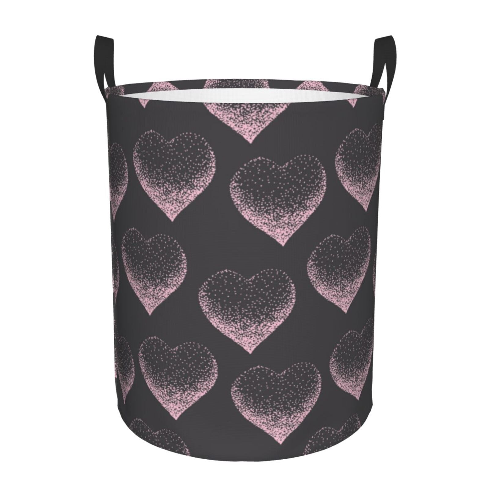 Fotbe pink hearts Pattern Laundry Basket with Handles, Waterproof Large ...