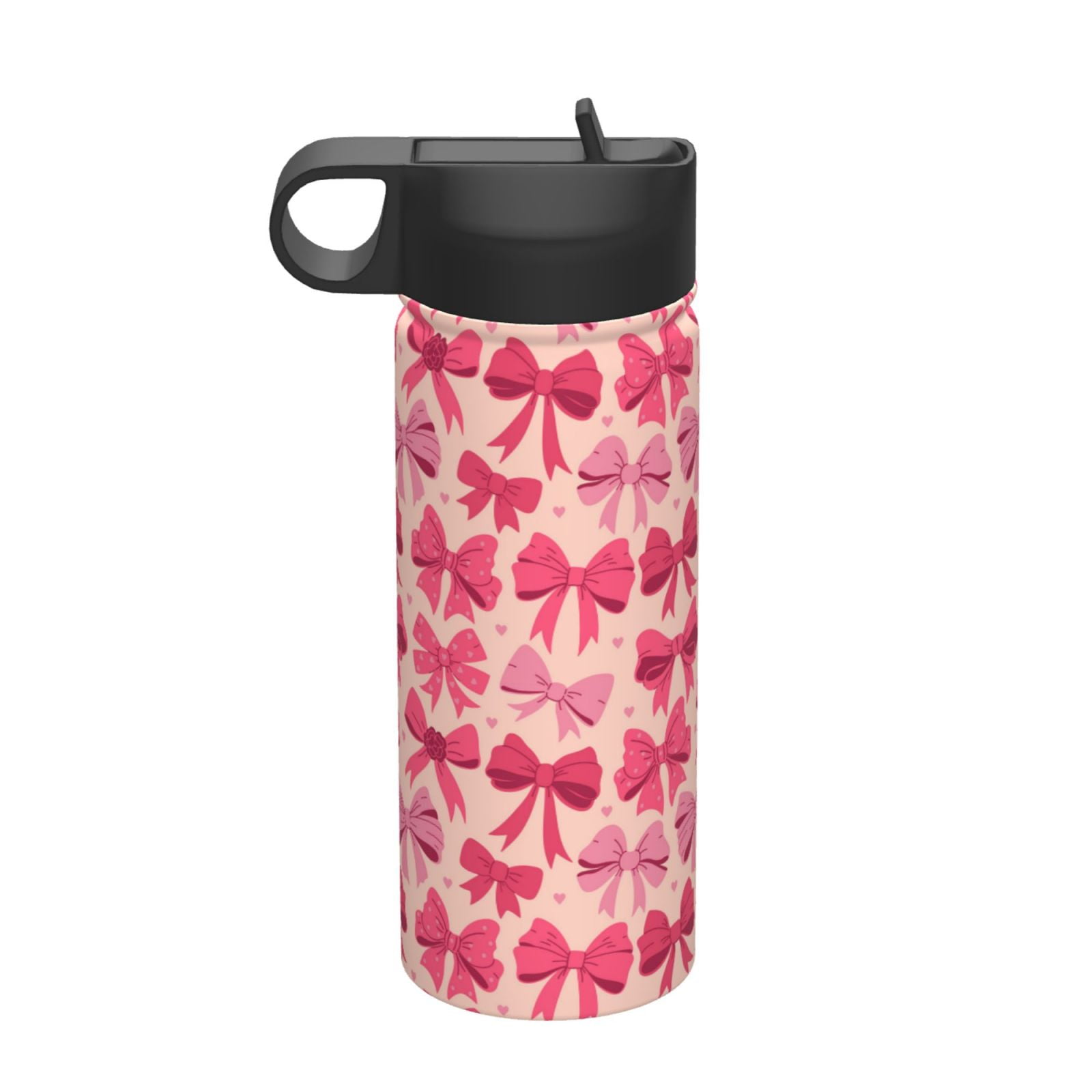 Fotbe pink ribbon bows Pattern 18oz Sports Insulated Kettle Stainless ...
