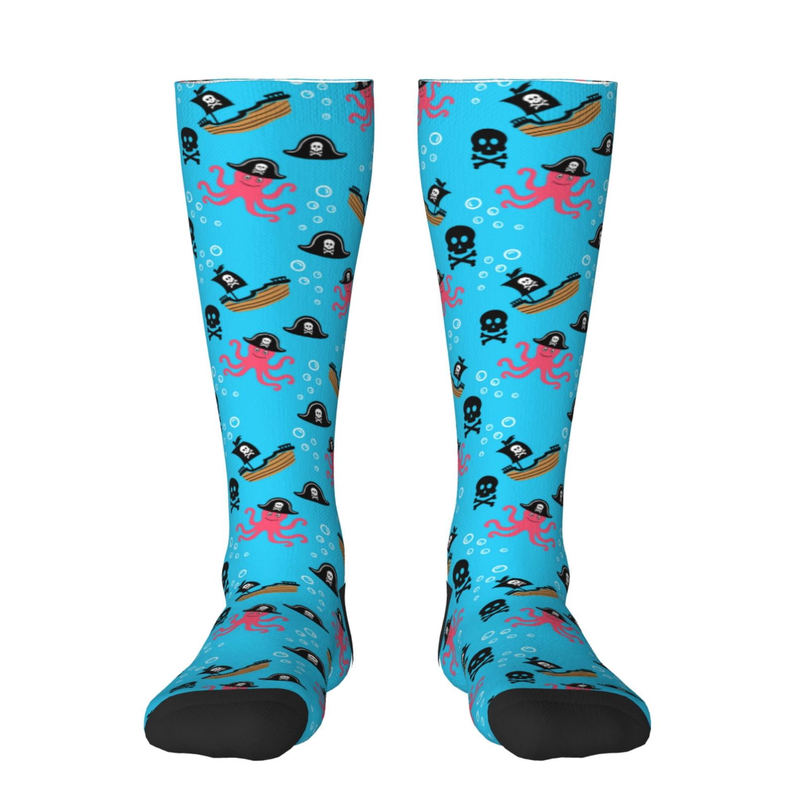 Fotbe pirate Octopus print Women's Men's Novelty Crew Socks Cotton ...