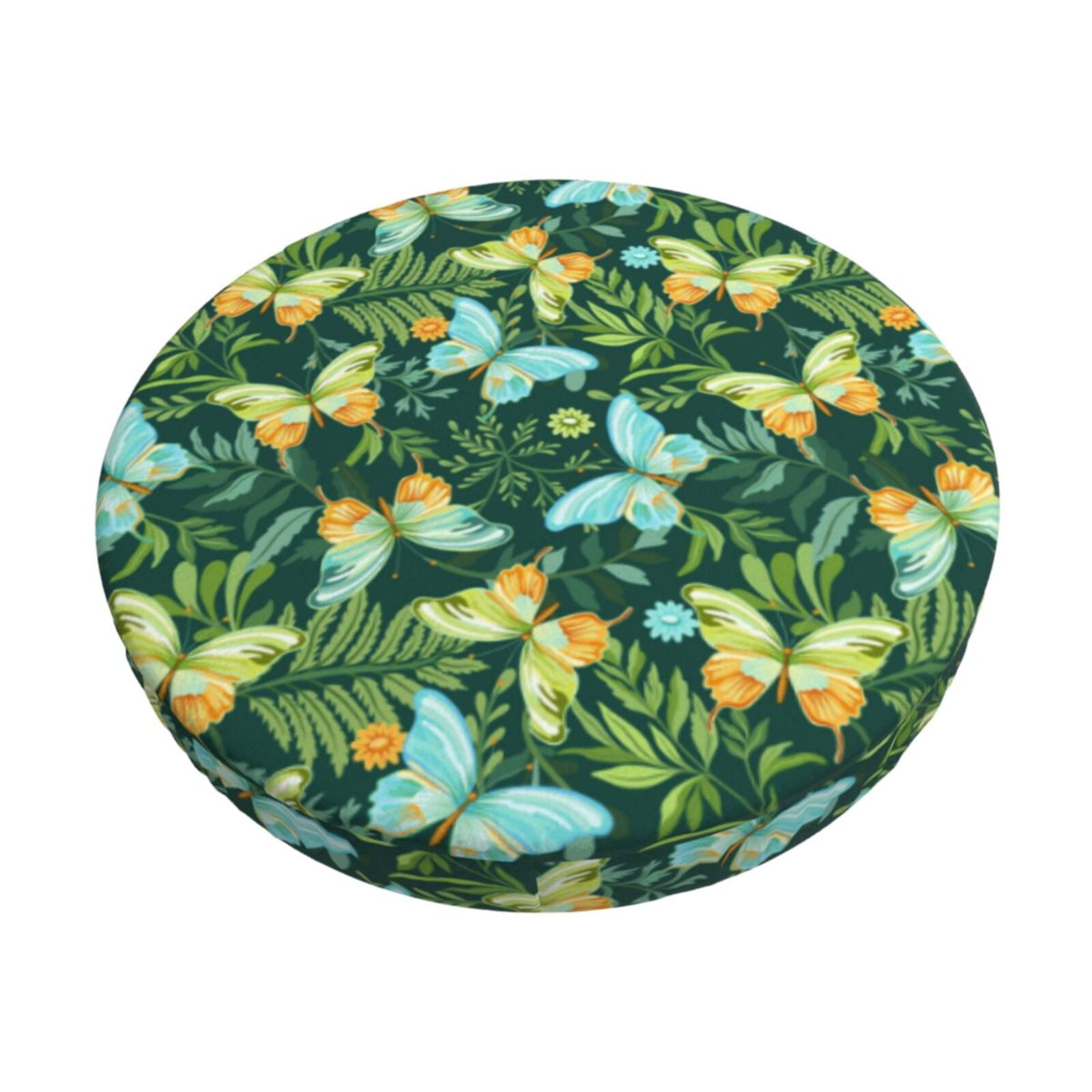 Fotbe tropical butterflies and plants Pattern Stool Covers Round ...