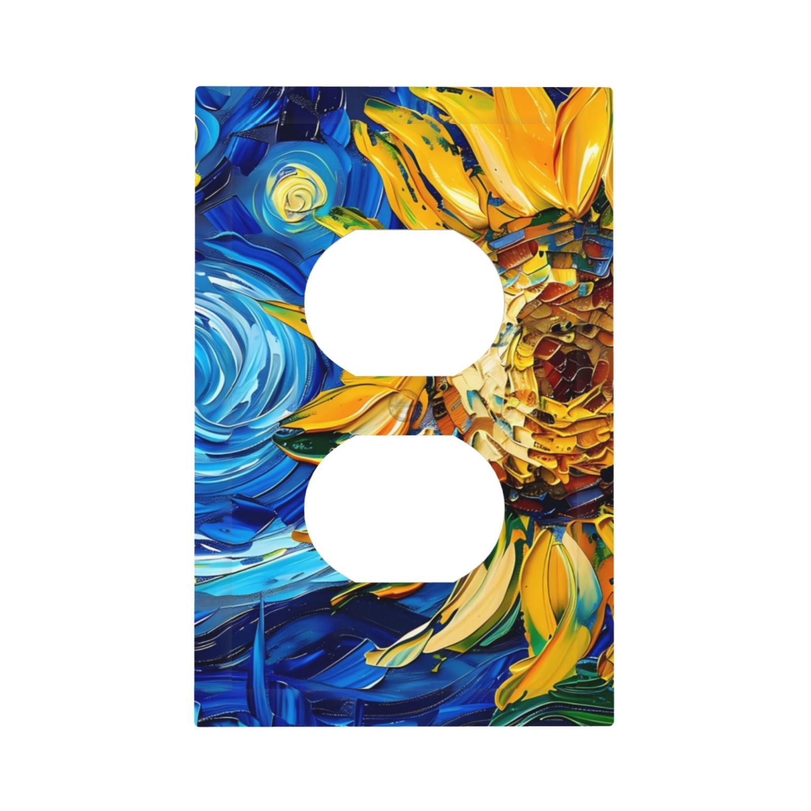 Fotbe vintage Starry Sunflower Print Duplex Receptacle Wall Plate, 1 ...