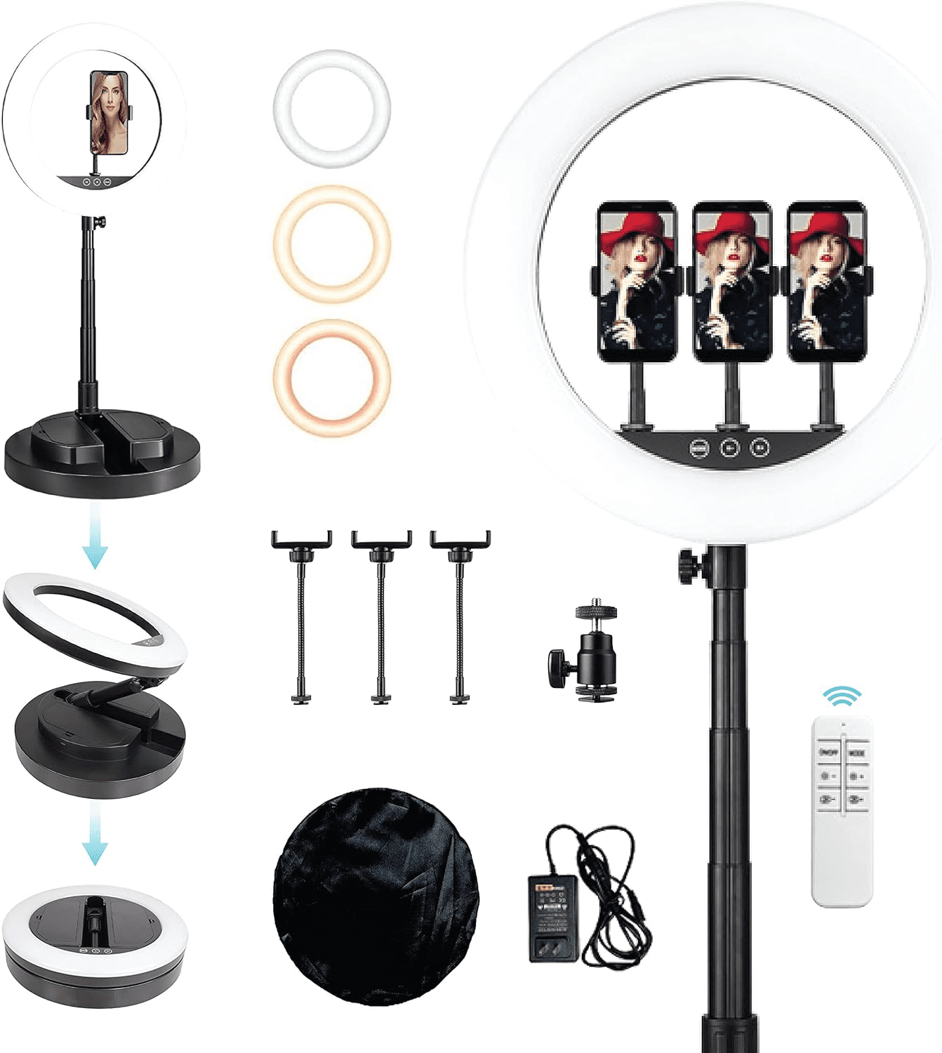 Foto&Tech 14 inch Ring Light Dimmable LED Selfie Ring Light - Walmart.com
