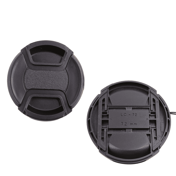 Foto&Tech 2 Pieces Center Pinch Snap-On Front Lens Cap Cover with Anti Lost String Compatible ...