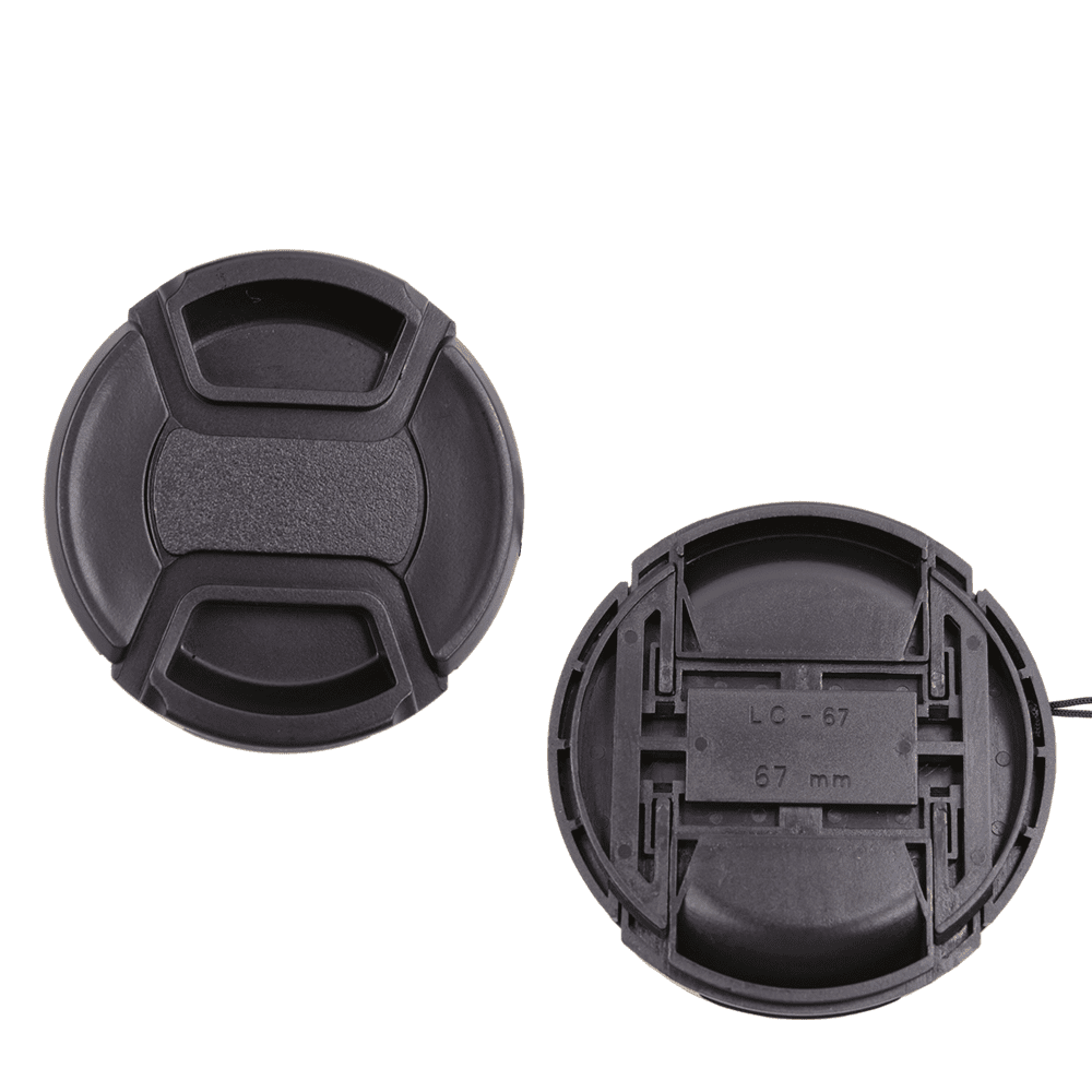 Foto&Tech 2 Pieces Center Pinch Snap-On Front Lens Cap Cover with Anti Lost String Compatible ...