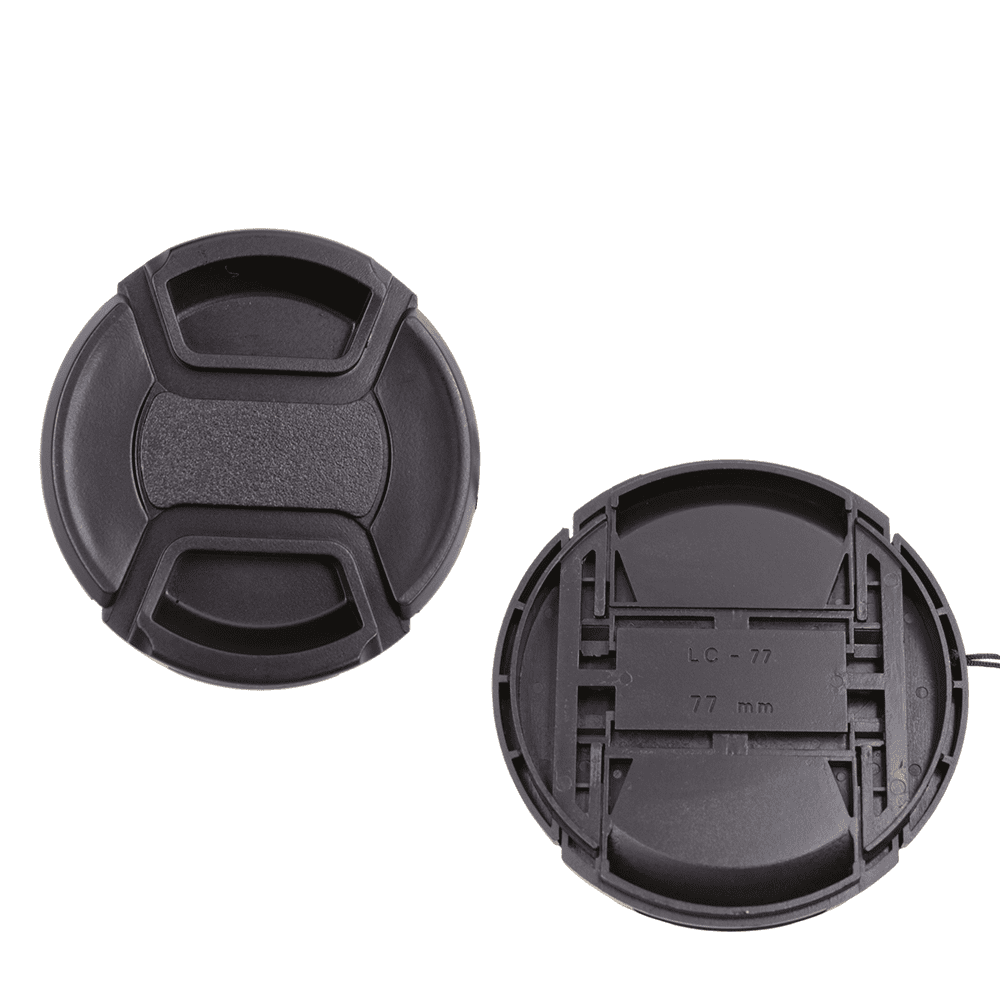 Foto&Tech 2 Pieces Center Pinch Snap-On Front Lens Cap Cover with Anti Lost String Compatible ...