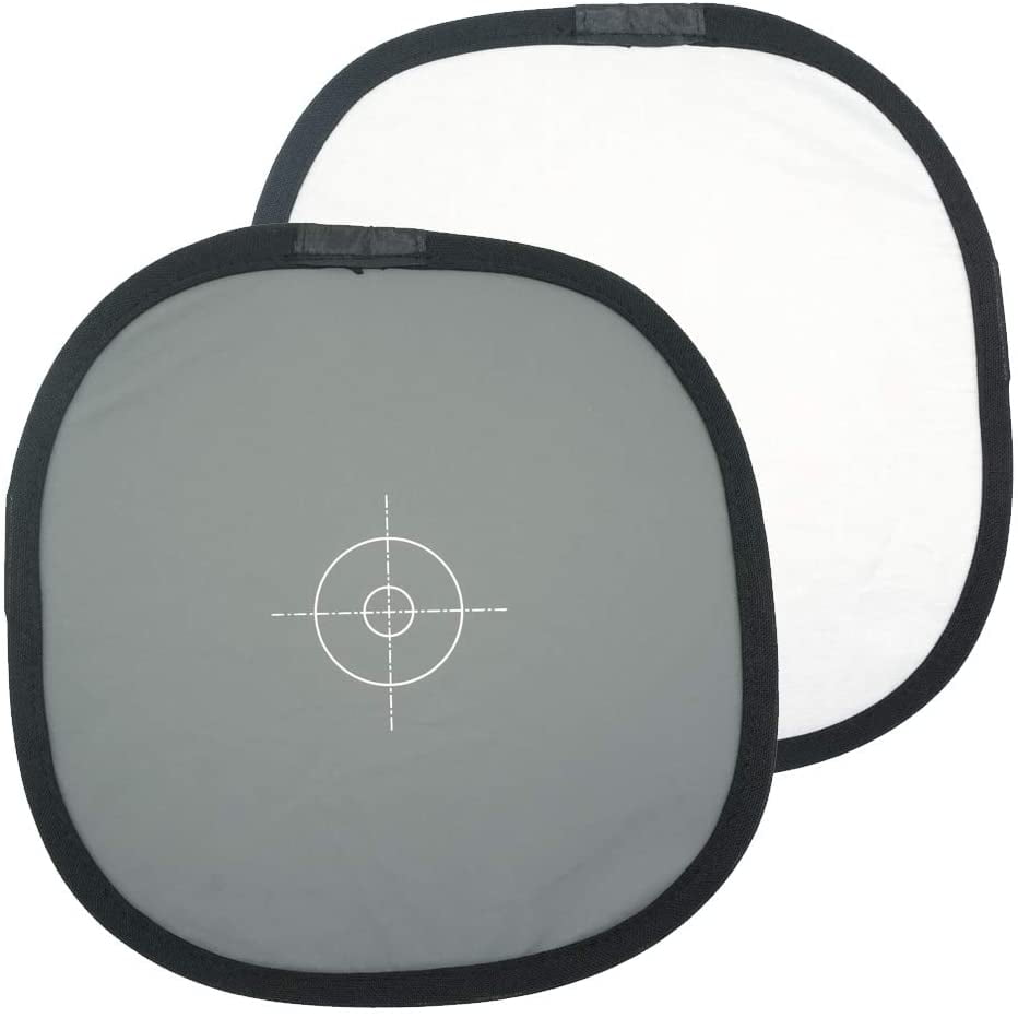 Foto&Tech Double-Sided 18% Gray Card and White Balance Disc, Gray and Neutral White Panel with ...