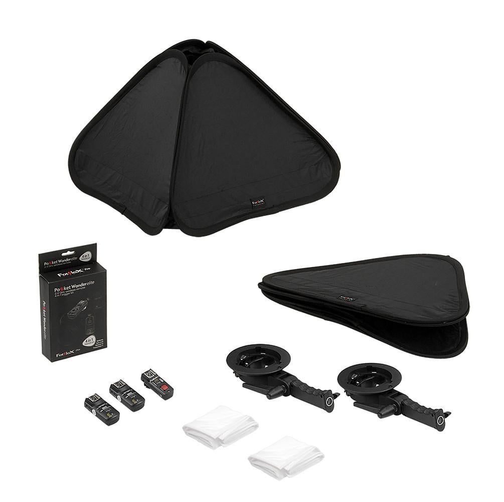 Fotodiox Foldable 24x24in Softbox 2x Flash Kit with Remote Triggers for ...