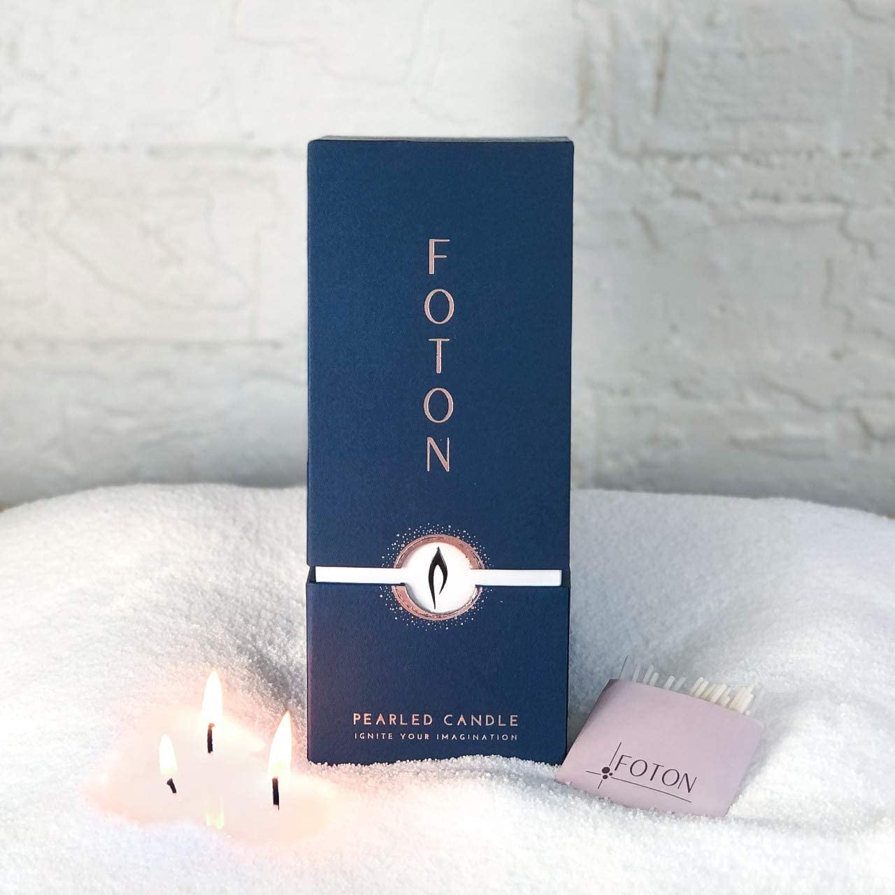 Foton Pearled Candle 18 Oz - Unscented Non Toxic Luxury Long Lasting ...