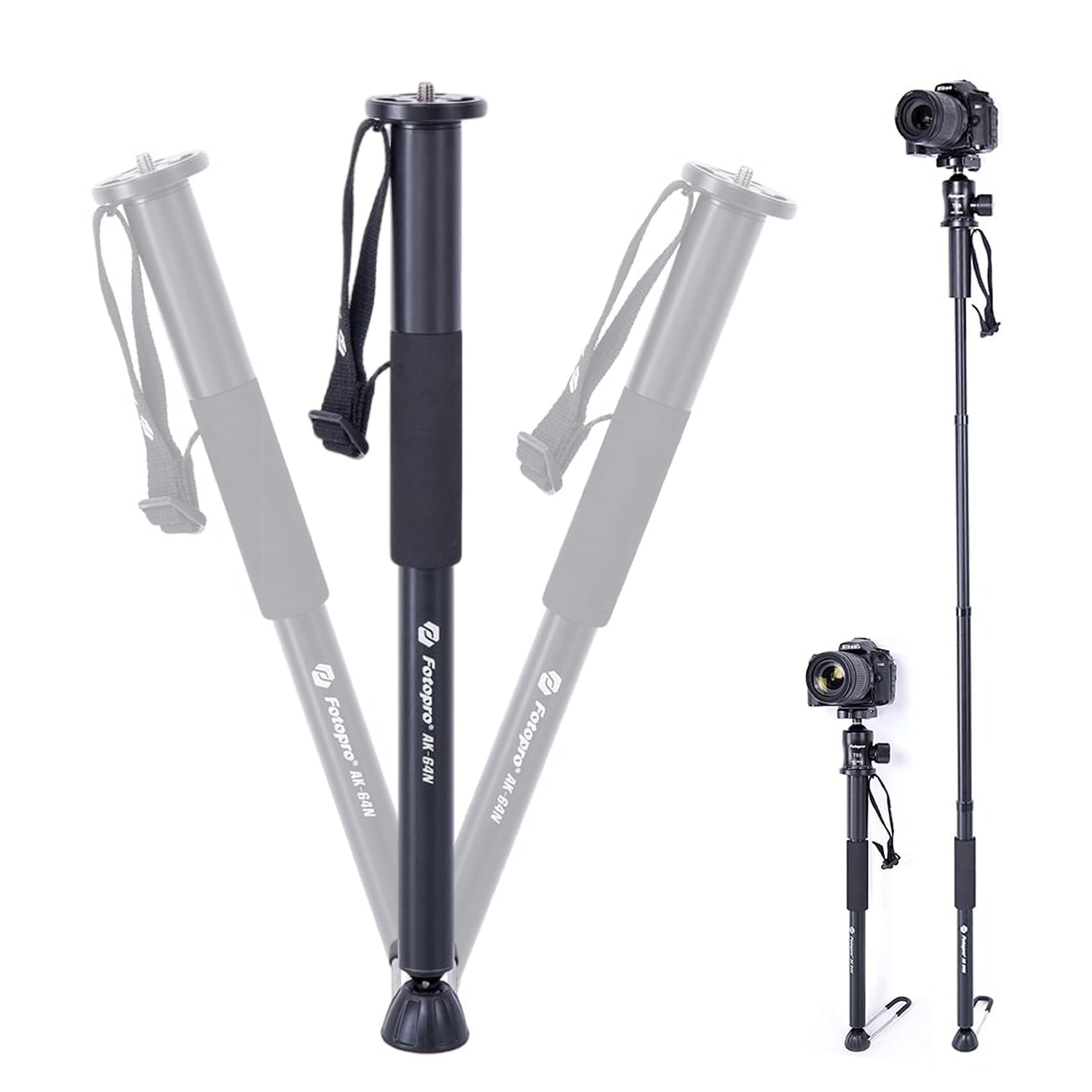 Fotopro 52" Camera Monopod Portable Compact Lightweight Travel Monopod ...