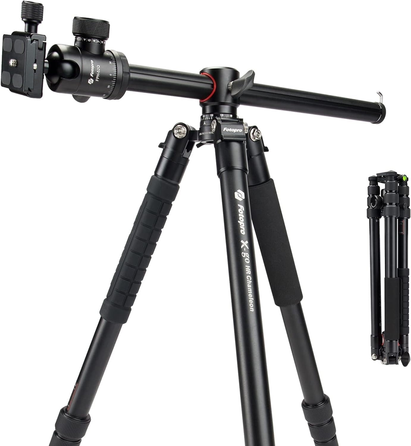 Fotopro 61" Horizontal Tripod with 360 Rotation Center Column, Aluminum ...