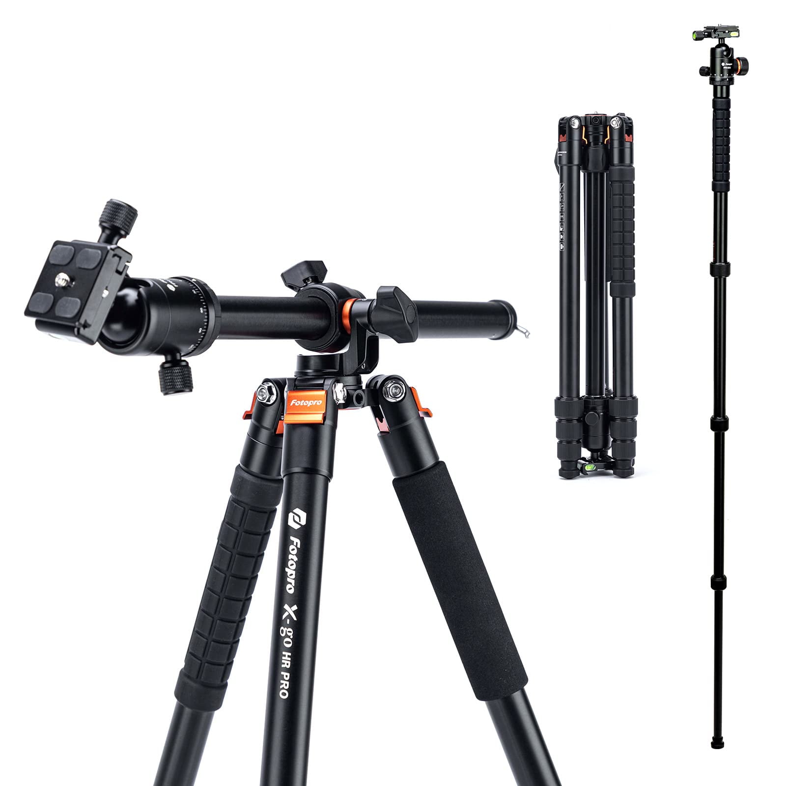 Fotopro Horizontal Camera Tripod 75 Inch Aluminum 360 Degree Ball Head ...