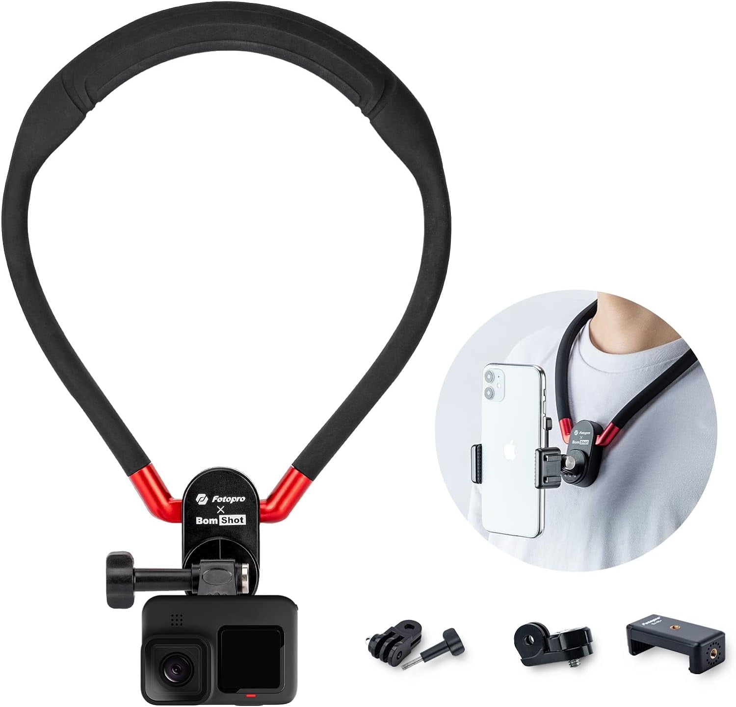 Fotopro POV Neck Selfie Holder with Clip Vertical Mount Kit Flexible ...