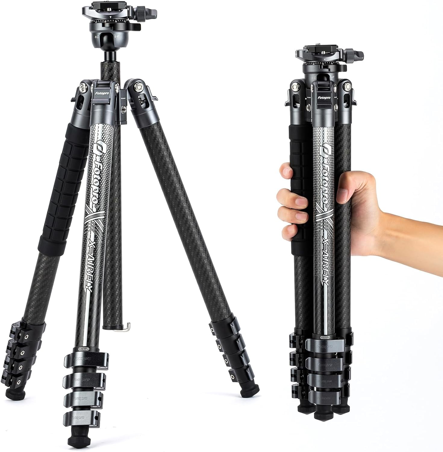Fotopro X-Airfly 63" Carbon Fiber Tripod with Panoramic Ball Head ...