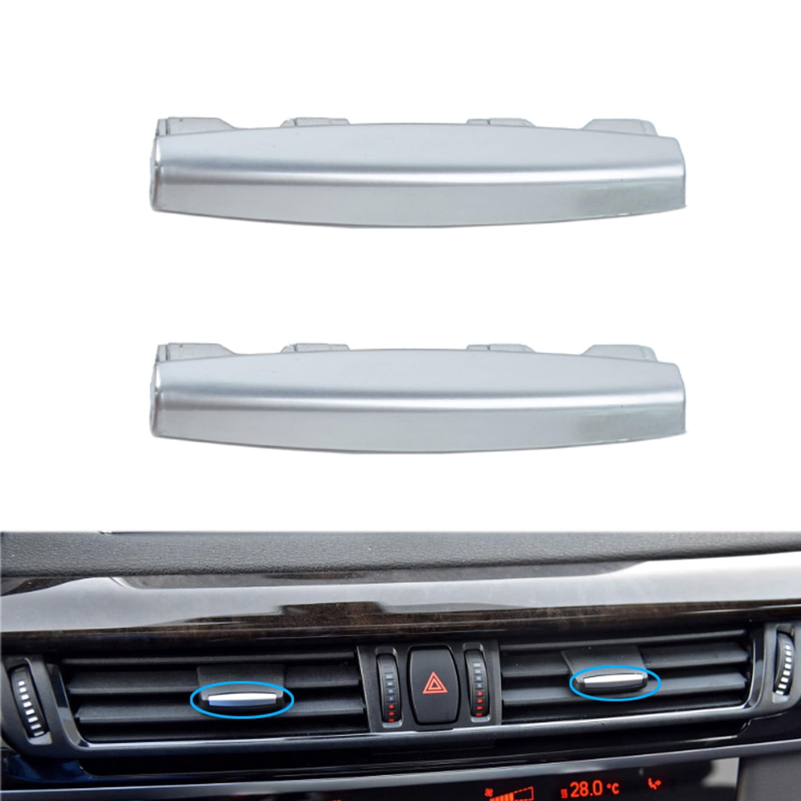Fouedy 2PCS Car Front Air conditioning AC Vent Outlet Tab Clip Slider ...