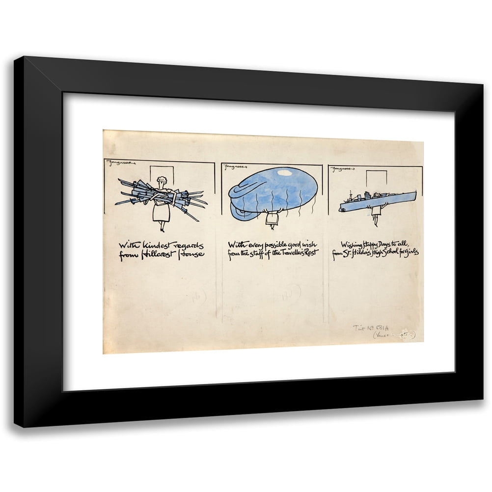 Fougasse 24x18 Black Modern Framed Museum Art Print Titled - Three ...