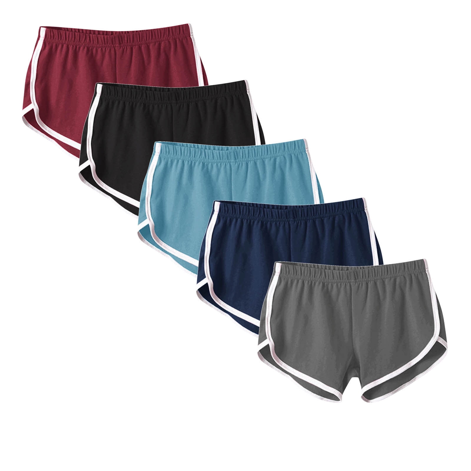Fouhkni 5 Pack Workout Shorts Womens Summer Athletic Running Gym Shorts ...