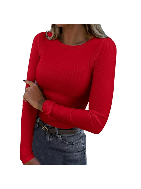 Aayomet Tops For Women Casual Fall Women's Casual Crewneck Short Sleeve ...