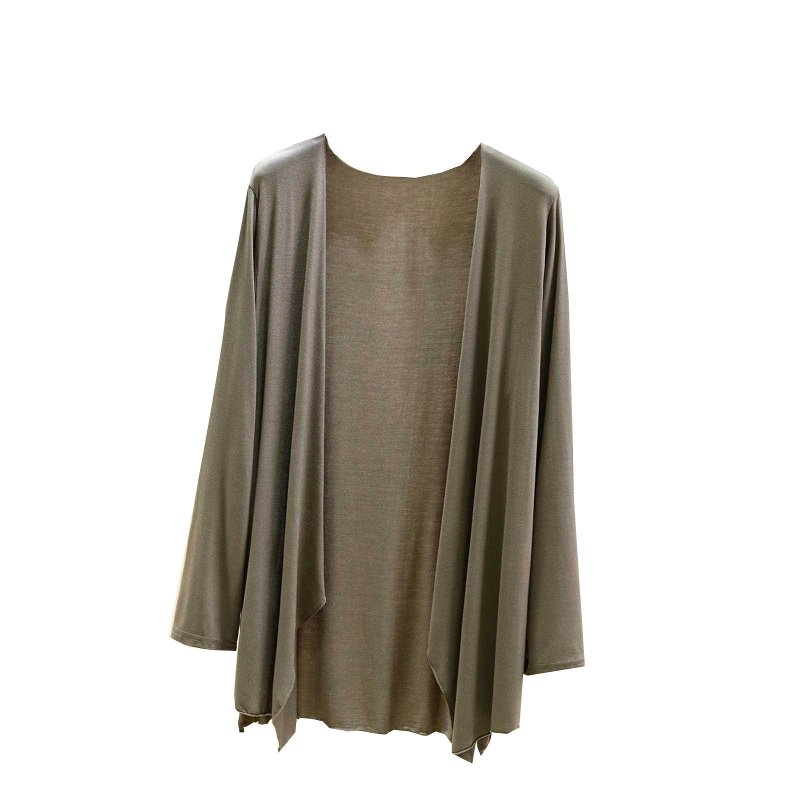 Fouhkni Womens Cardigan Open Front Loungewear Long Sleeve Soft Pajamas ...