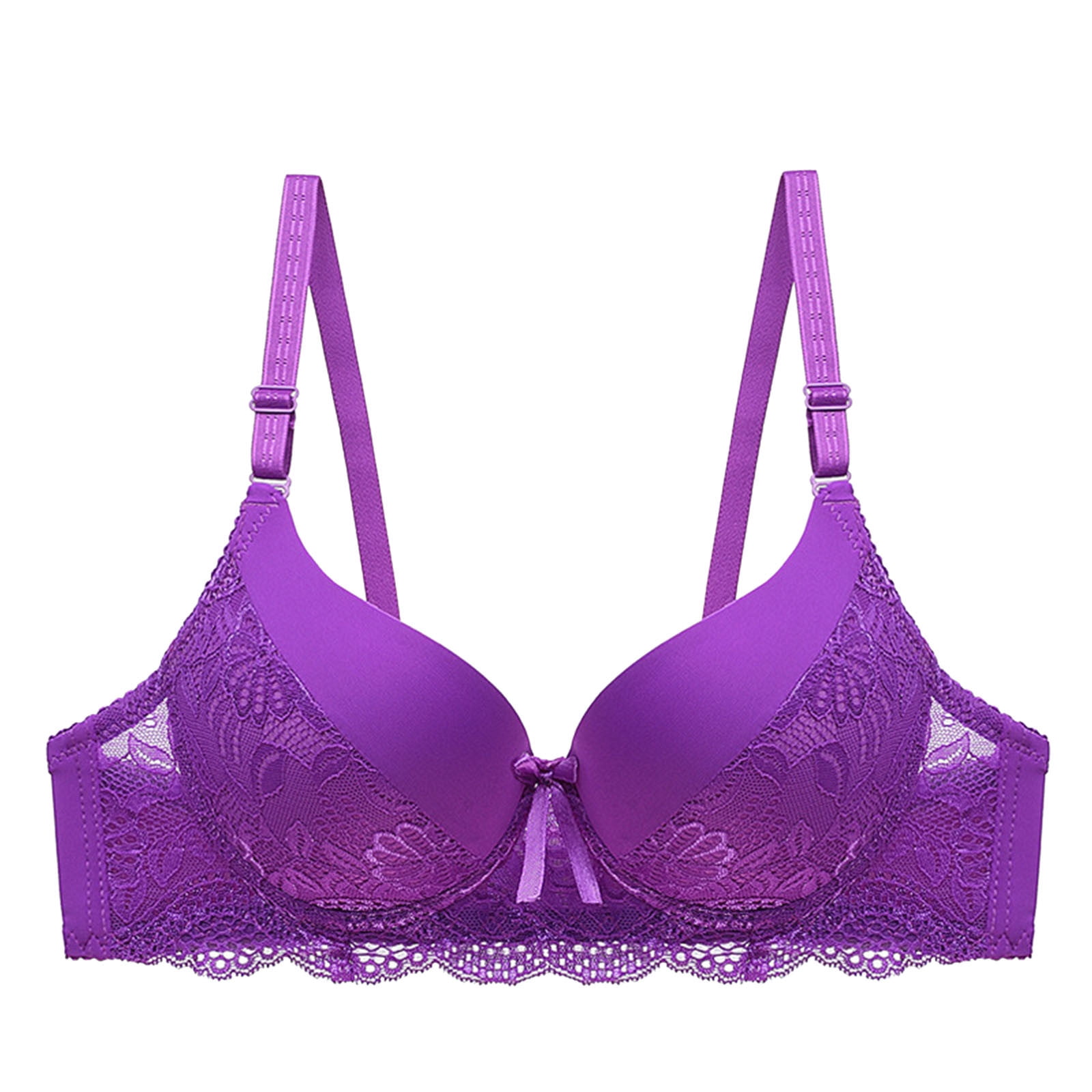 Fouhkni Womens Lace Underwire Bra Padded Push up Bras Underwear Full ...