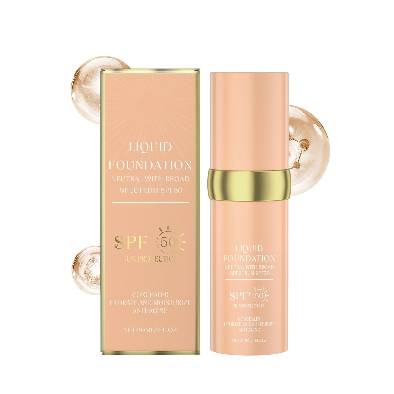 Foundation 4 in 1 - Broad Spectrum With SPF 50+, Liquid Foundation ...