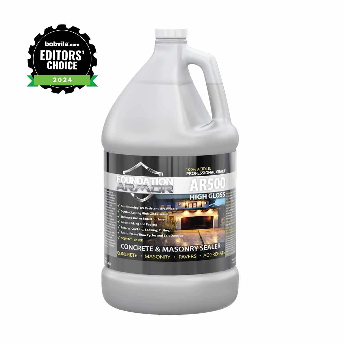 Armor AR500 High Gloss Concrete, Brick, and Paver Sealer for Driveway, Patio, and Masonry - 1 ...