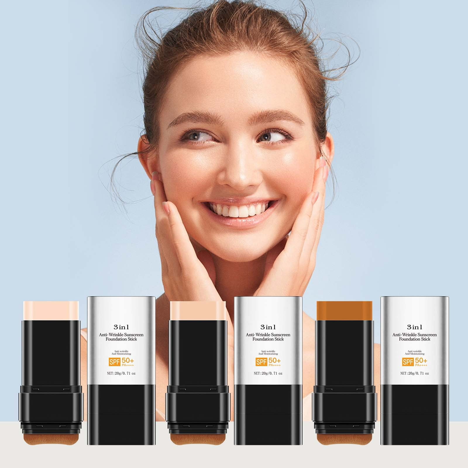 Foundation Makeup Stick with Built-in Brush | Velvet Matte Finish ...