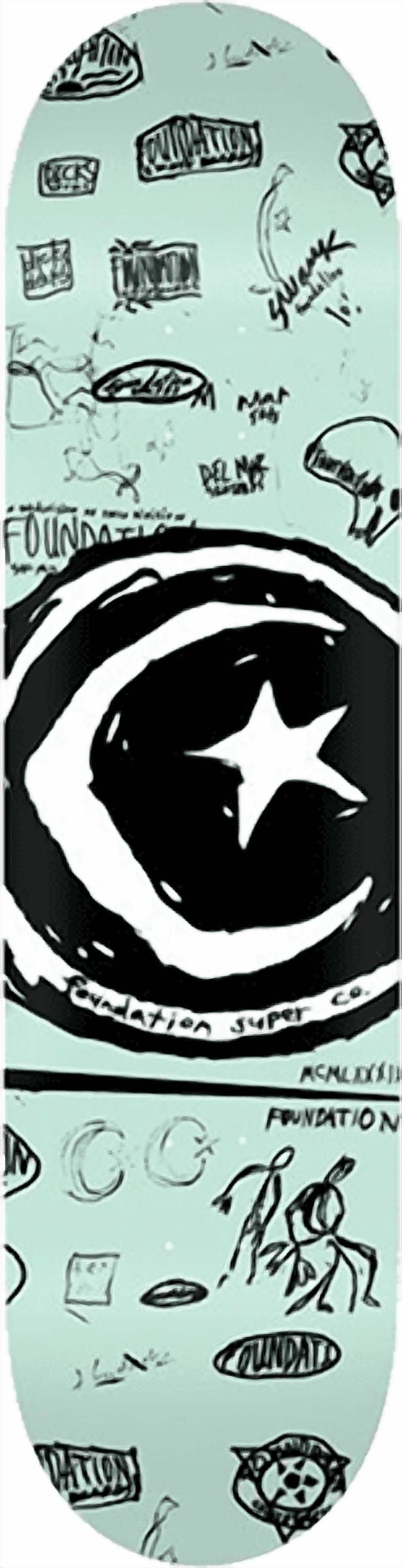 Foundation Star & Moon Doodle Original Skateboard Deck - 8.75" (Deck ...