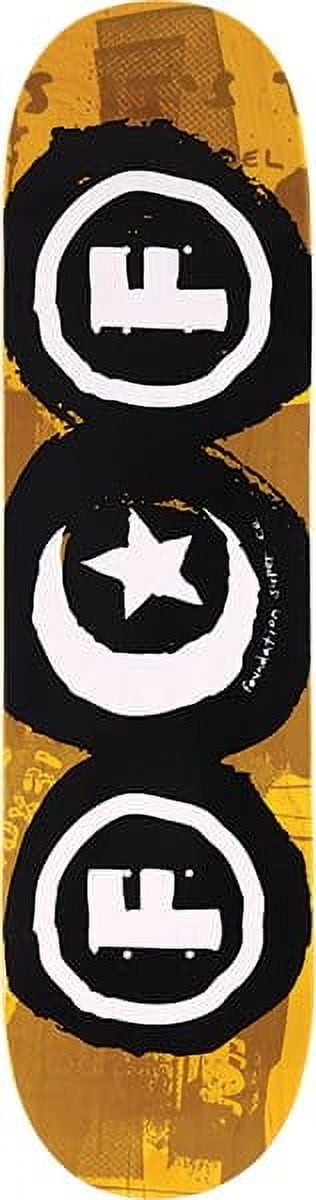 Foundation Trio Deck 8.25 Yellow - Assembled AS Complete Skateboard ...