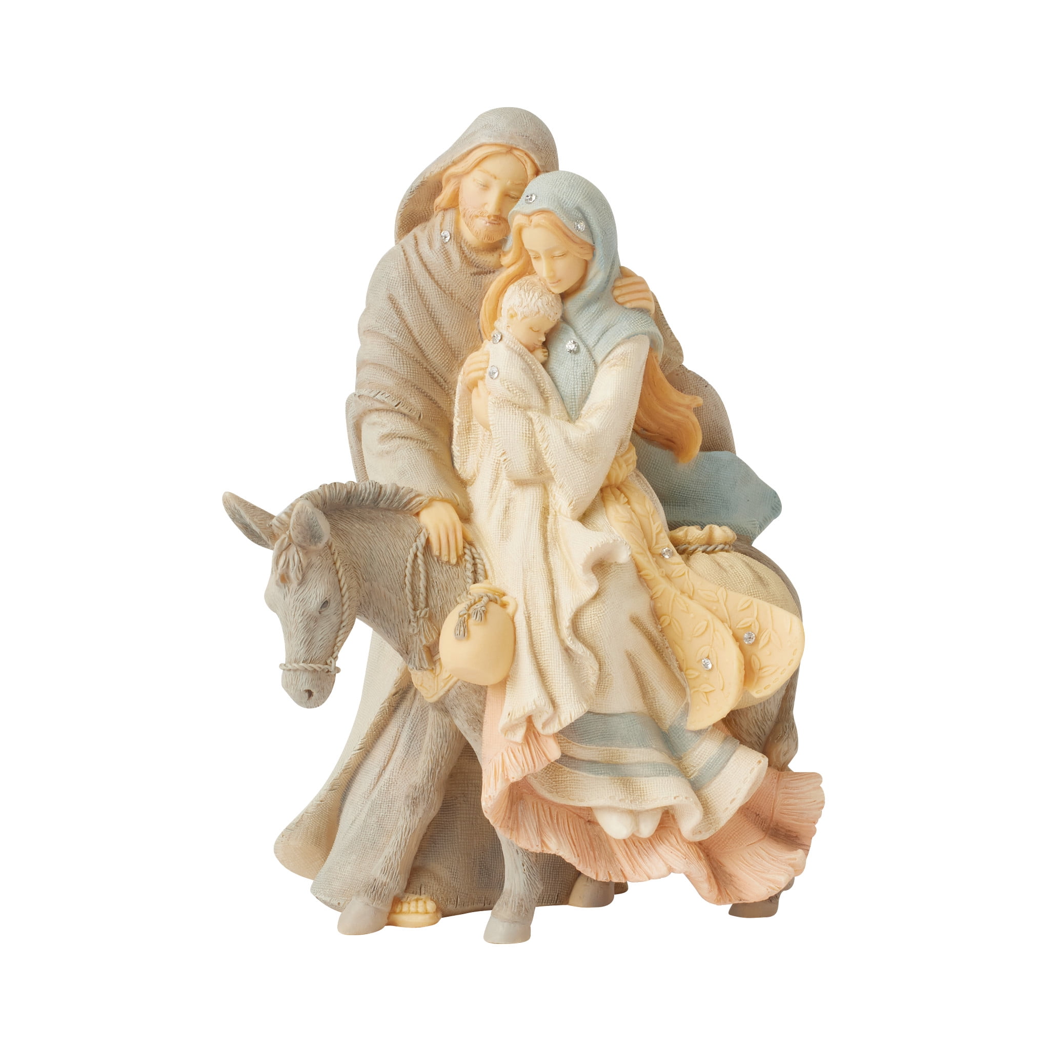 Foundations Holy family with donkey Figurine 5.16in H - Walmart.com