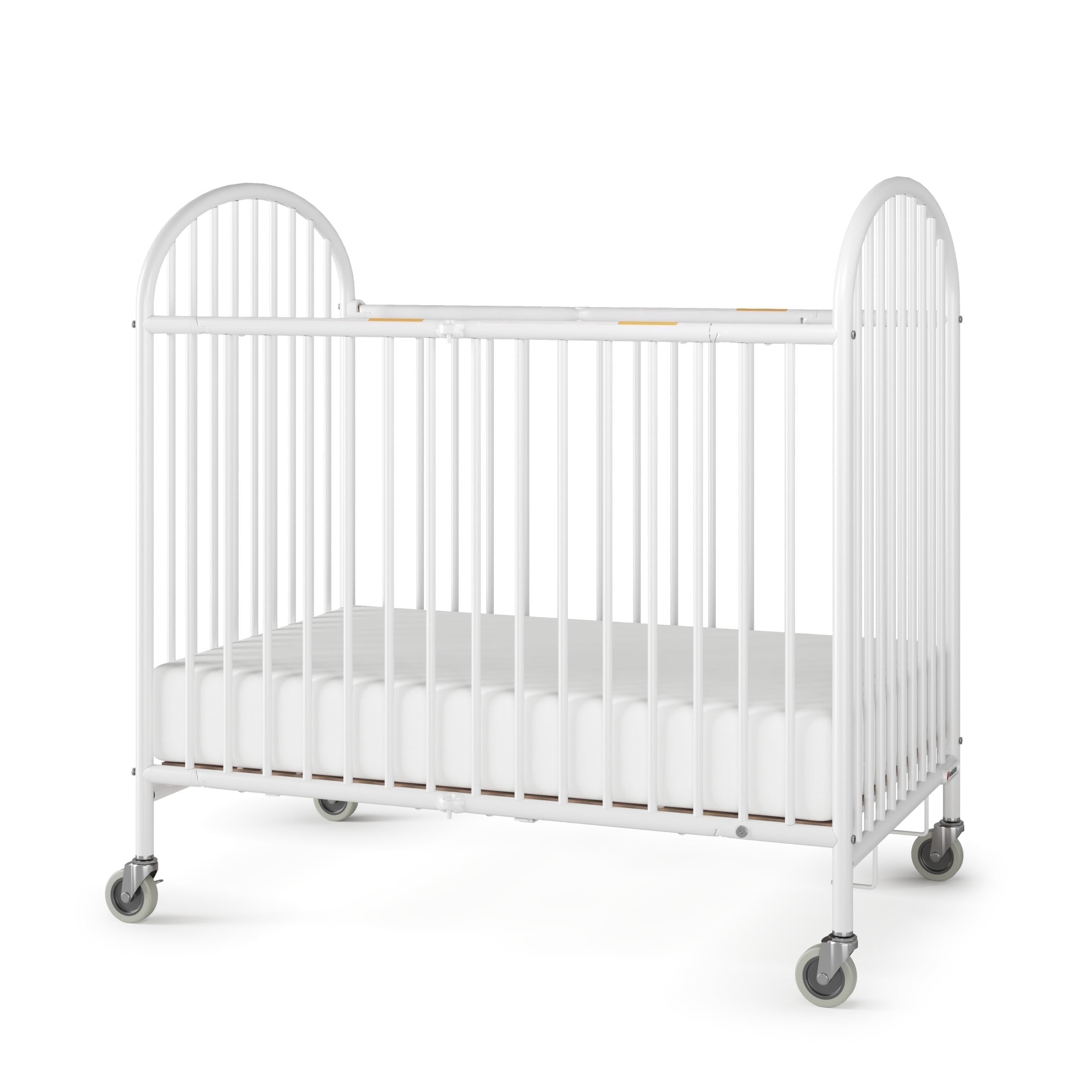 Foundations, Compact Folding Steel Crib, includes 4" Mattress, White ...