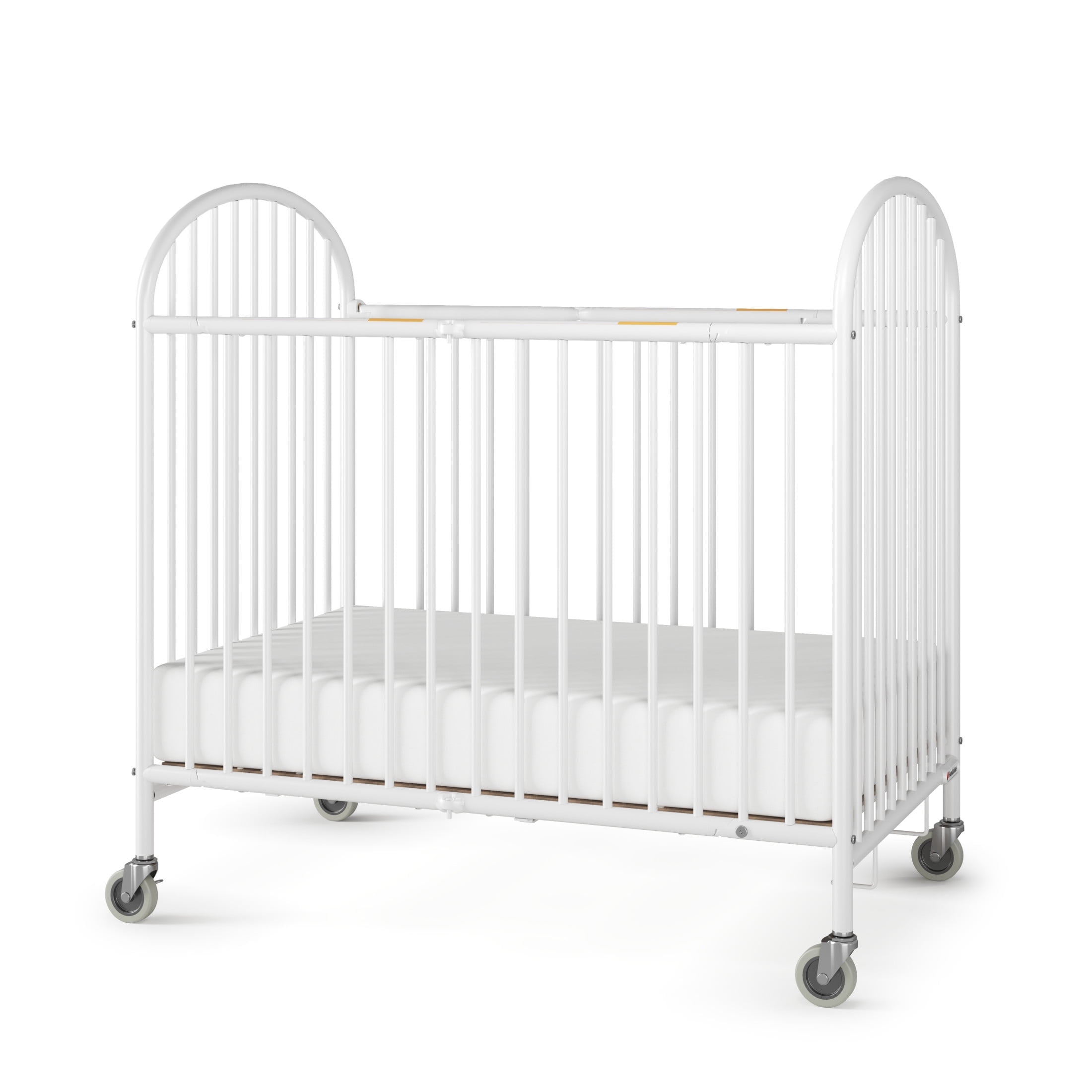 Foundations Pinnacle Compact Folding Crib with 4" Mattress and Locking ...