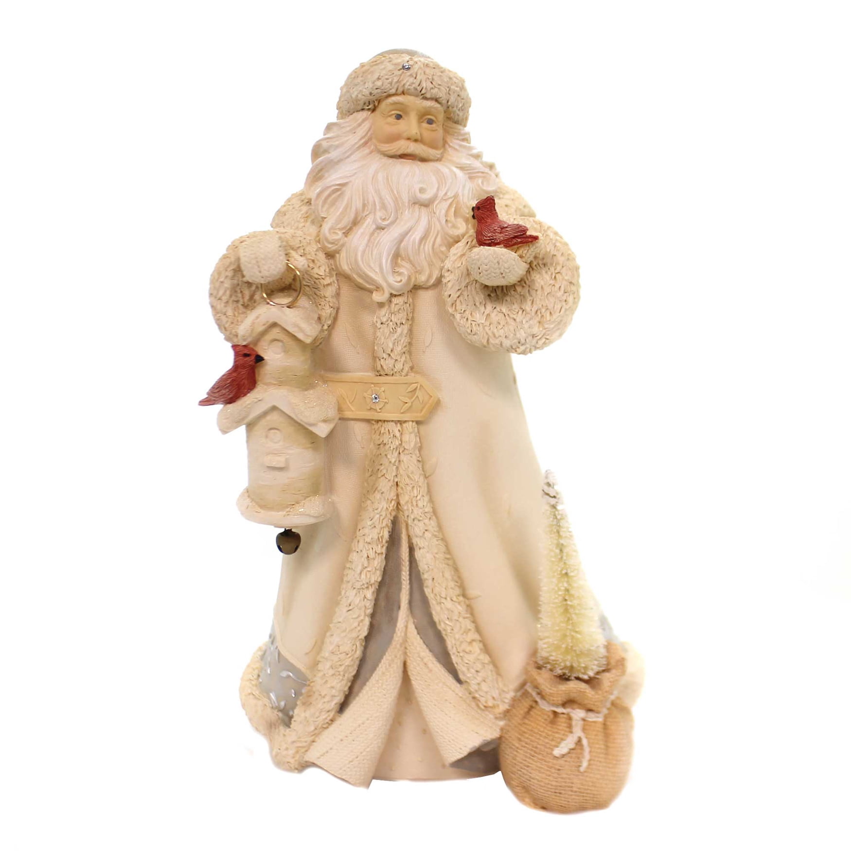 Foundations Santa With Birdhouse Polyresin Red Bird Cardinals Christmas ...
