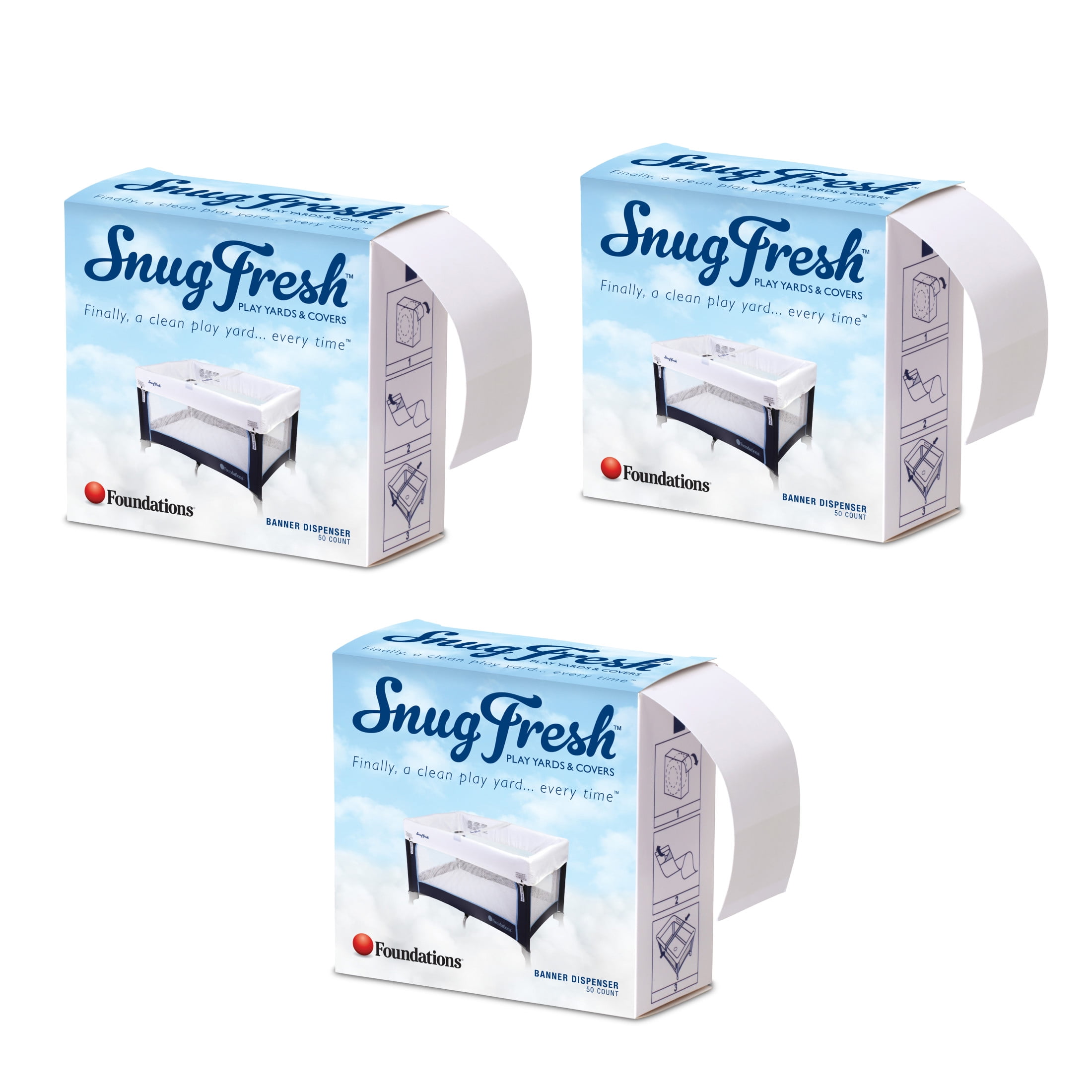 Foundations SnugFresh Travel Yard Clean Ribbons, 3-Pack, 150 Total ...