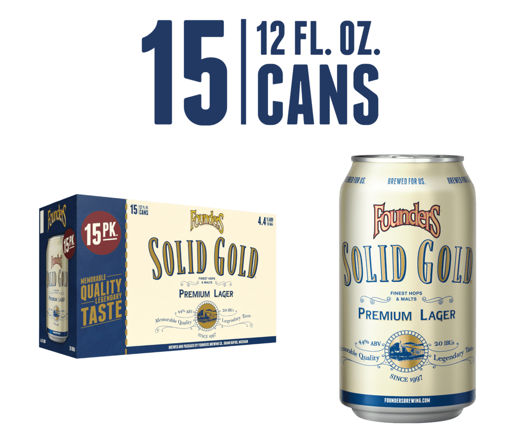Founders Brewing Solid Gold, Lager Beer, 15 Pack, 12 fl oz Aluminum ...