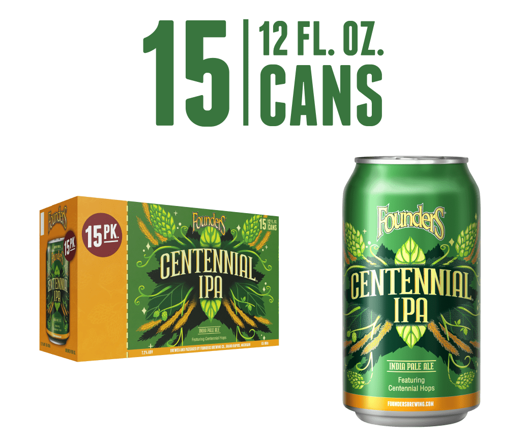 Founders Centennial IPA, American IPA Beer, 15 Pack, 12 fl oz Aluminum ...