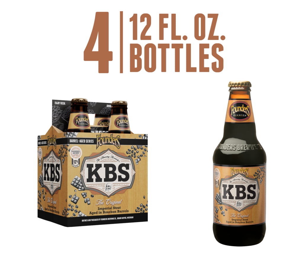 Founders KBS Barrel-Aged Imperial Stout Beer 4 Pack 12 fl oz Bottles 12 ...