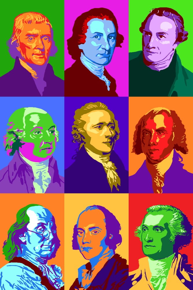 Founding Fathers, Pop Art (24x36 Giclee Gallery Art Print, Vivid ...