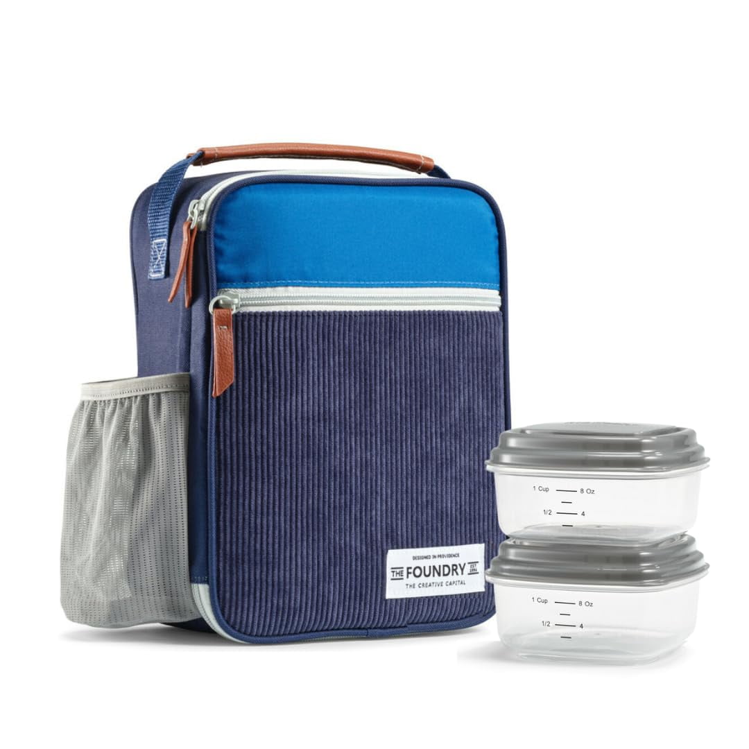 Foundry by Fit + Fresh, Insulated Lunch Bag Kit, Thayer Blue two tone ...