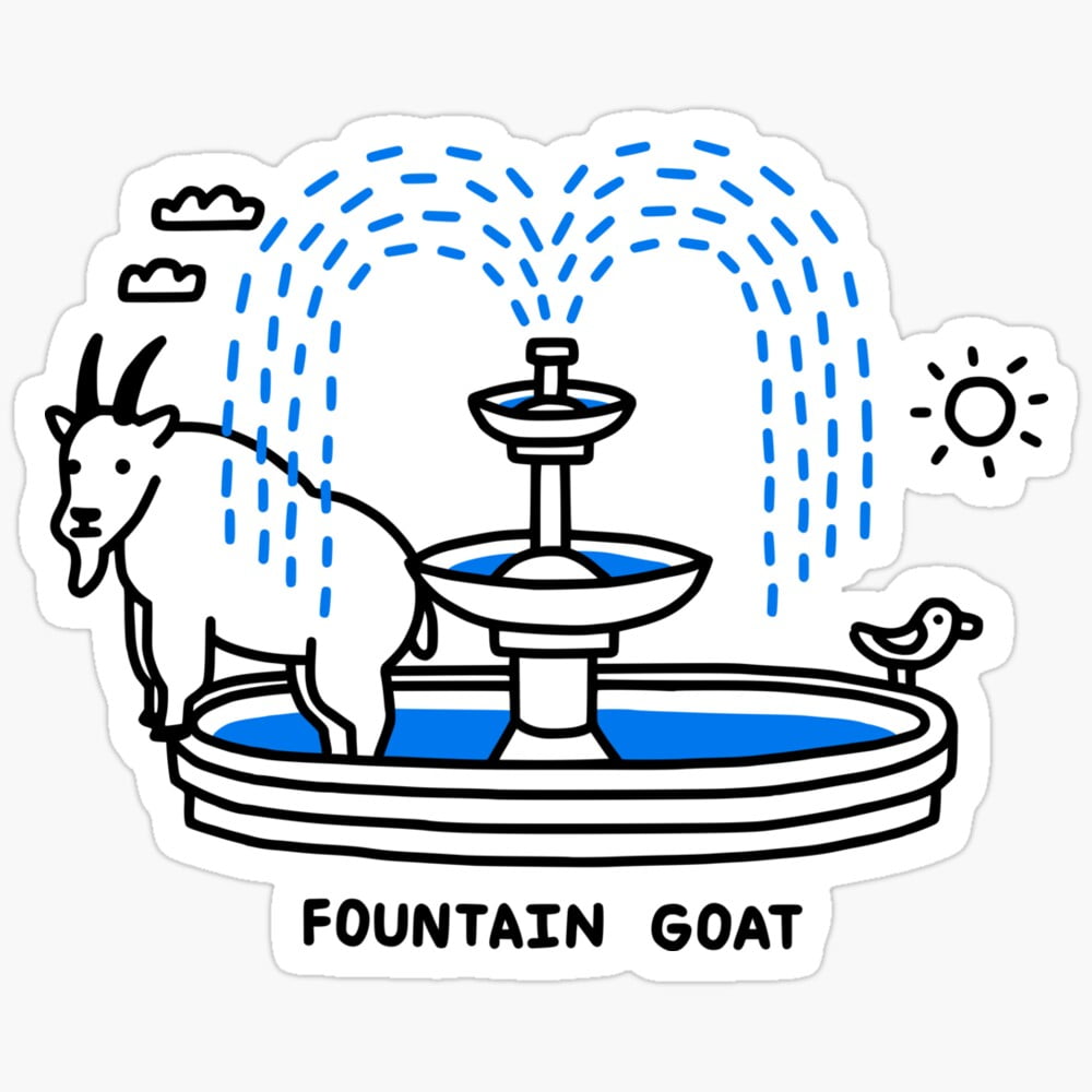Fountain Goat Sticker Phone Decal Water Bottle Stickers Car Decals ...