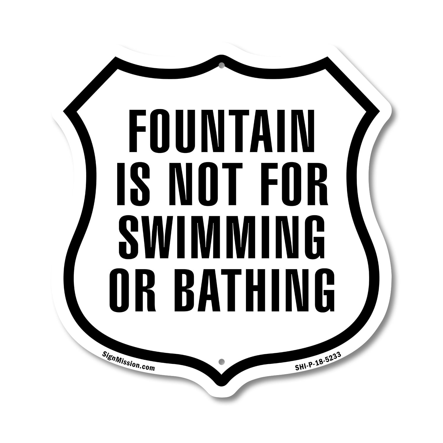 Fountain Is Not For Bathing Or Swimming (2 Pack) 12 inch X 12 inch ...