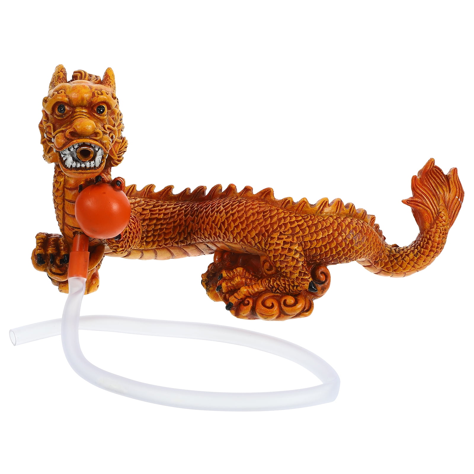 Clispeed Yellow Resin Dragon Shaped Fountain for Aquarium Decor Creates ...