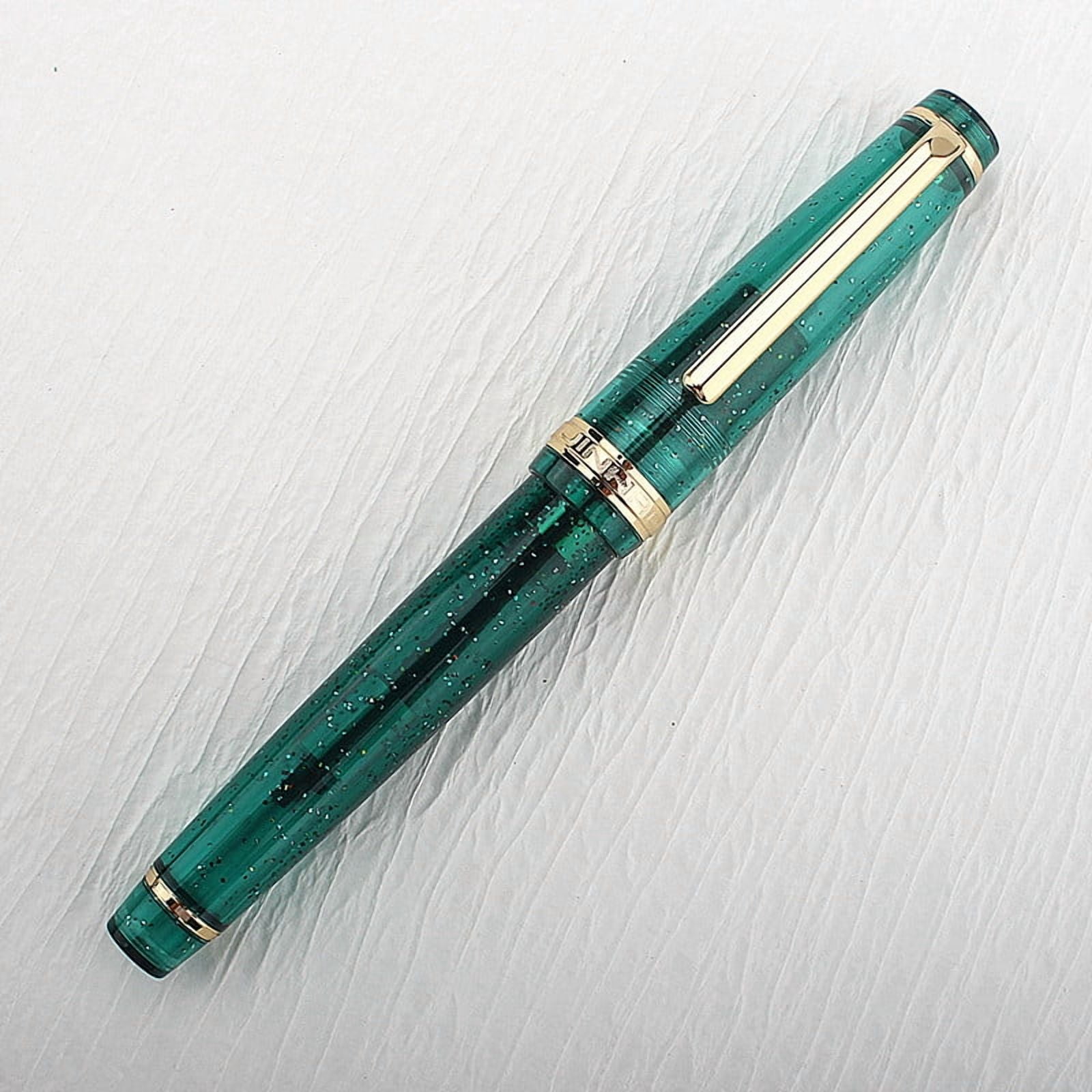 Fountain Pen Model 82 with Acrylic Golden Trim Converter and EF F M ...
