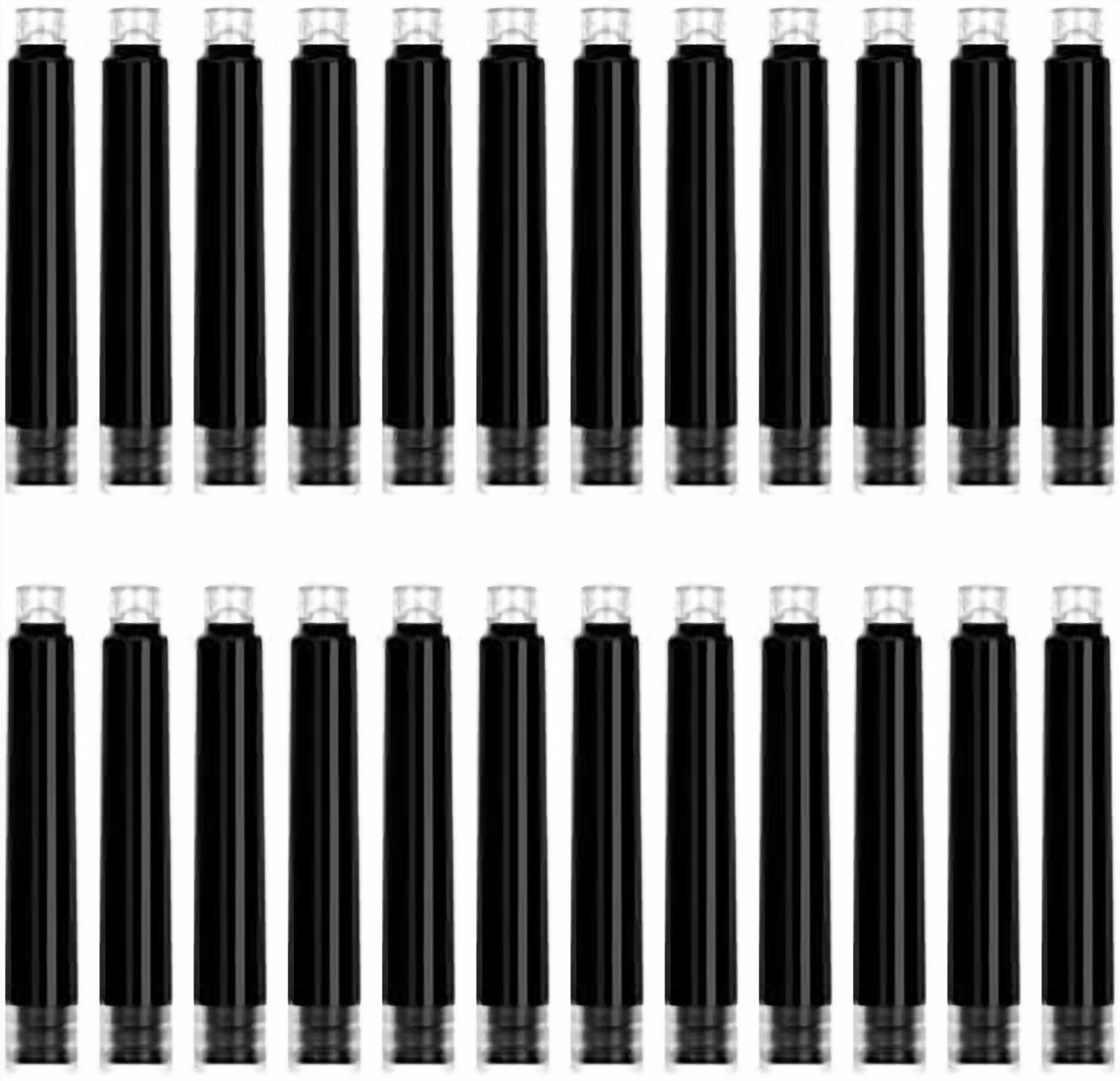 Fountain Pen Set Ink Cartridges Black Color, Value Pack of 24 Refill ...