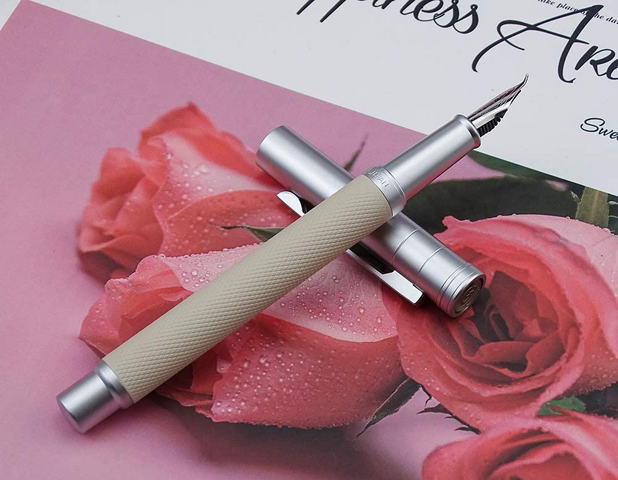 Fountain Pen for Writing, Black Ink Pens with Converter and Metal Pen ...