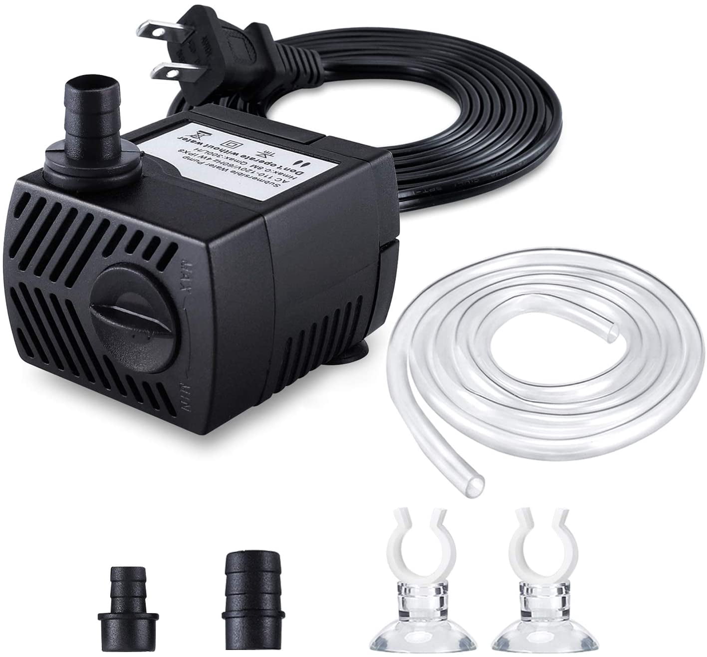 Fountain Pump, 80GPH(4W 300L/H) Submersible Water Pump, Durable Outdoor ...