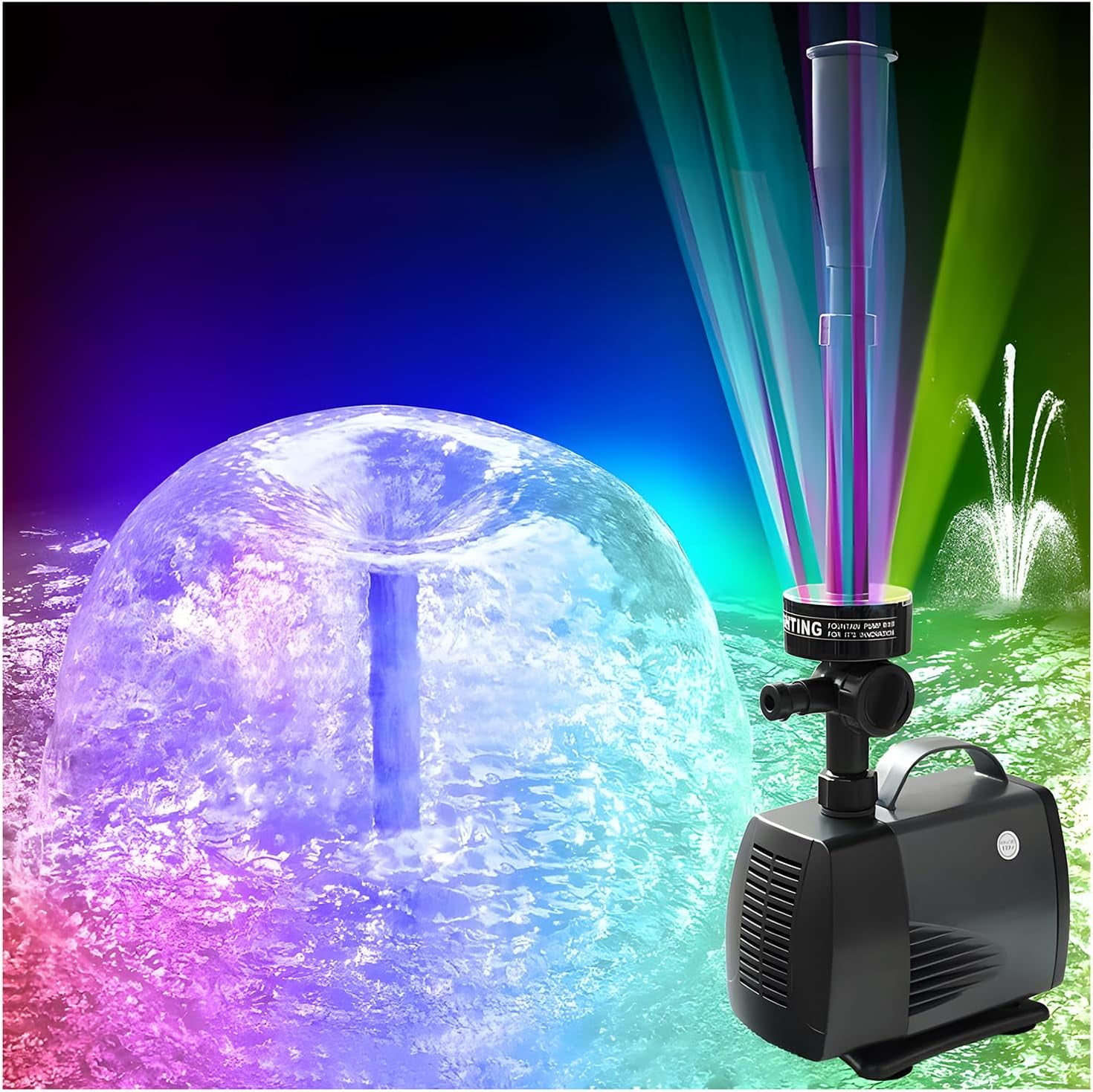 Fountain Pump with LED Color Lighting, Submersible Fountain Pump, Ultra ...