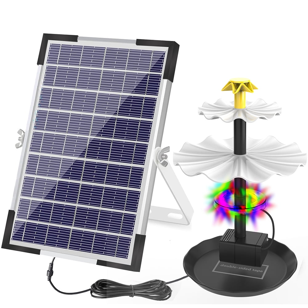 Fountain Pump,Pump Bath With Nozzles Built-in 1500mah Solar Pump Bath ...