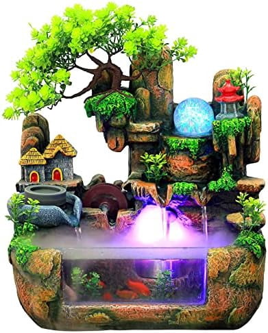Fountain Rockery Waterfall Decor,Indoor Tabletop Small Waterfall ...