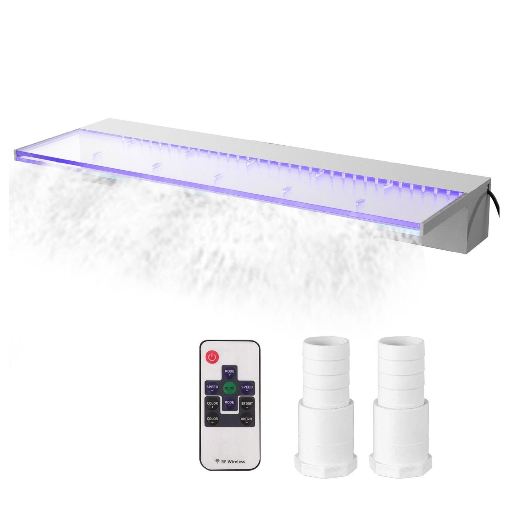 Fountain Spillway 23.6x3.2x8.1 Inch, Pool Waterfall Fountain 17 Colors ...